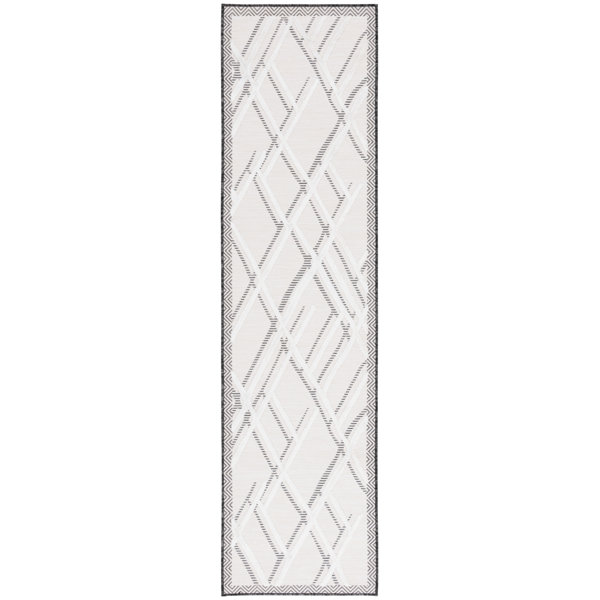 Union Rustic Tapis intérieur / extérieur ivoire / noir en polyester / polypropylène tissé à la ...